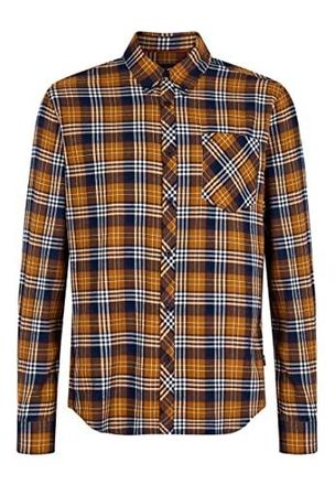 Merc of London Homme Shaler Button Down Shirt, Burnt Orange, S EU