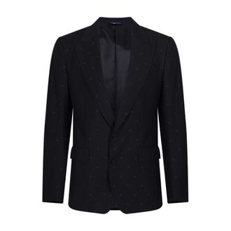 Dolce & Gabbana Doppelreihiger Mikado Shantung Seidenanzug - - Jackets - Herren - Schwarzk - XL