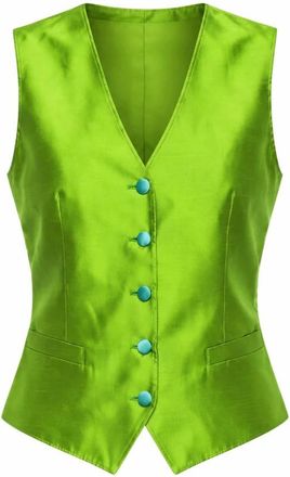 Dolce & Gabbana Seiden-Elastan-Weste - - Jackets - Damen - Gr&uuml;n - S