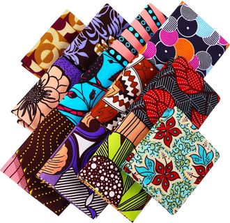 Tatuo 12 St&uuml;ck afrikanischer Druckstoff, Fat Quarters Reste, afrikanischer Stoff pro Yard zum N&auml;hen von Gesichtsbedeckungen, Handwerksprojekten und DIY-Aufn