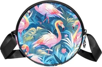 Generic Sac &agrave; bandouli&egrave;re Circle pour femme, petit sac &agrave; bandouli&egrave;re rose avec fermeture &eacute;clair, bretelles r&eacute;glables, sac &agrave; main rond d&eacute;contract&eacute; pour femmes 
