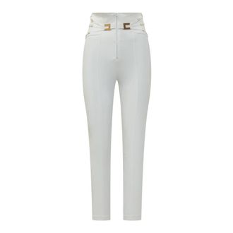 Elisabetta Franchi Damen, Hosen, Wei&szlig;, MGr&ouml;&szlig;e