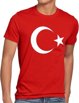 style3 T-Shirt Türkei Turkey Türkiye Flagge istanbul Flag Mond Stern rot erdogan