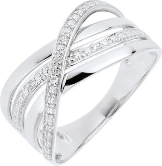 Edenly Ring Saturn Quadri - Weißgold - Diamanten - 9 Karat