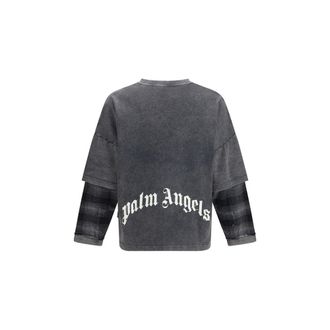 Palm Angels Mens Black Cotton Shirt