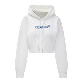 Off-white Femme, Sweatshirts et sweats &agrave; capuche, Blanc, Taille: 40 FR Cropped Sweat &agrave; capuche