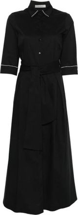D.exterior Femme, Robes, Noir, Taille: 42 FR Robe Chemise Ceintur&eacute;e