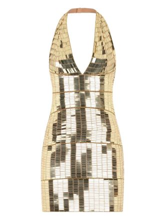 Roberto Cavalli robe courte &agrave; sequins - Or