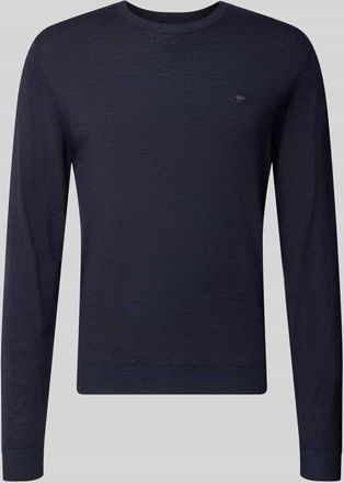 Fynch-Hatton Regular Fit Strickpullover aus Wolle mit Rundhalsausschnitt