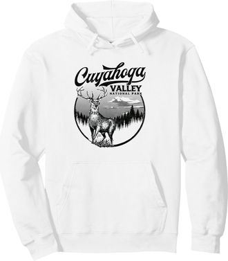 Giant Step Design Co. Vintage Cuyahoga Valley National Park Retro Stag Pullover Hoodie