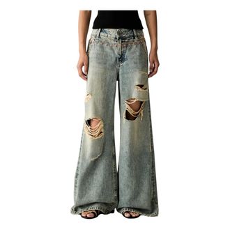 Miss Sixty Jean &eacute;vas&eacute; d&eacute;chir&eacute; - Femme - Jeans - Bleu - Taille: W28 L32