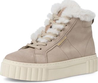 Tamaris Damen Schn&uuml;rstiefel Leder Winter gef&uuml;ttert; TAUPE/beige; 37 EU