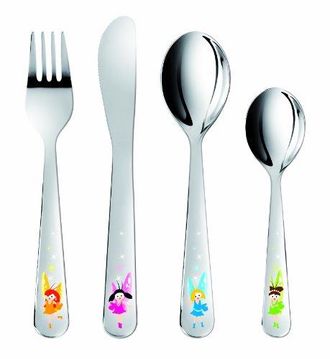 Tescoma Bambini Tischservice-Set mit Feen-Motiv, bestehend aus Teller, Schüssel, Eierbecher und Tasse