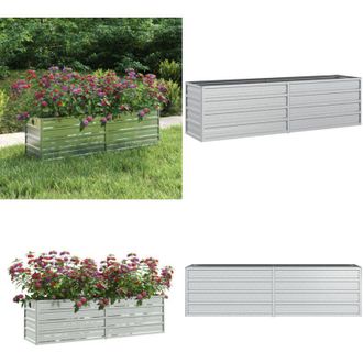 vidaXL Vidaxl - Lit sur&eacute;lev&eacute; de jardin 160x40x45 cm Acier galvanis&eacute; Argent&eacute; - Jardiniere Metal - Pot De Fleurs Ext&eacute;rieur - Bac De Culture - Raised Garden