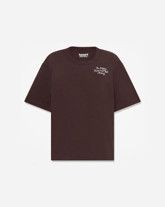 Timberland Hochgeschlossenes Kurzarm-T-Shirt f&uuml;r Damen in Dunkelbraun, Damen, Braun, Gr&ouml;&szlig;e