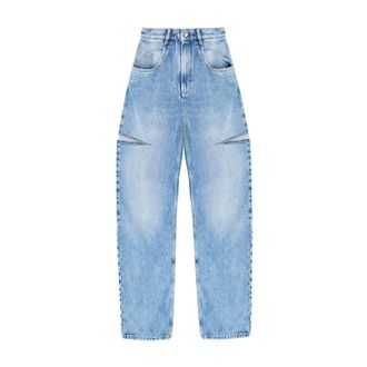 Maison Margiela High Rise Baggy Cut Out Jeans - - Jeans - Damen - Blau - XS