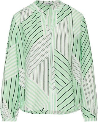 s.Oliver Langarmbluse Bluse Viskosebluse mit Raffung und All-over-Print