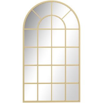 HOMCOM Miroir - M&eacute;tal - 110x65x2.5cm - dor&eacute;