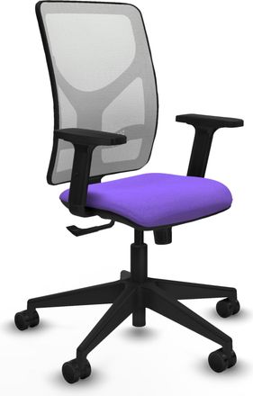 Piqueras y Crespo Programmierstuhl mit 2D-Armlehnen, h&ouml;henverstellbare Lendenwirbelst&uuml;tze, ausgestattet mit 3 Positionen und Schneideschaum, mit Rollen von 65 mm, Nylon