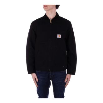 Carhartt Work in Progress Homme, Vestes, Noir, Taille: L Manteau &agrave; Fermeture &Eacute;clair et Logo en Coton Bio