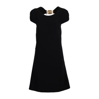 Moschino Schwarzes Double Smile Boucle Kleid - - Dresses - Damen - Schwarzk - M