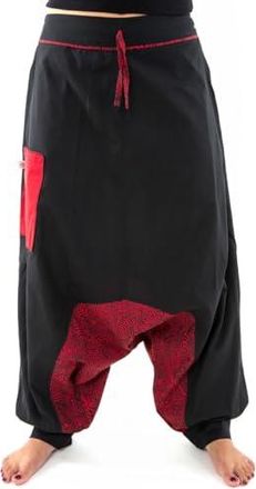 Fantazia Sarouel Aladin Ethnic Psychedelic Noir Rouge Hiver - Taille S au XXXL Noir