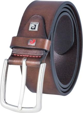 Pierre Cardin ceinture homme de cuir de vachette pleine fleur, 40 mm large et 3,8 mm fort, ajustable, ceinture, ceinture de cuir, ceinture pour jeans, marron, Größe