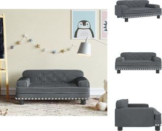 vidaXL Kindersofa Dunkelgrau 70x45x30 cm Samt - Kinder Sofa - Minisofa - Kuschel Sofa - Kinderzimmer Dekoration - Sitzgelegenheit Für Kinder