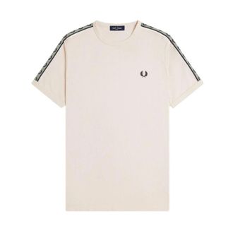 Fred Perry Homme, Tops, Beige, Taille: S Ringer T-Shirt
