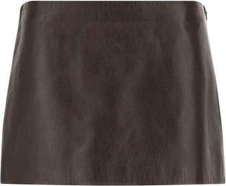 Khaite Jupe En Cuir - Marron