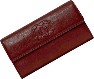 Chanel Portefeuille long (bi-pli) Pre-owned - Femme - Pre-owned - Rouge - Taille: ONE Size