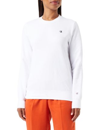 Champion Legacy Basics W-Light Powerblend Fleece Crewneck Sweatshirt f&uuml;r Damen, Wei&szlig;, M