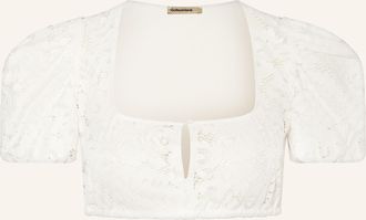 Gottseidank Gottseidank Dirndlbluse Irma Im Materialmix weiss