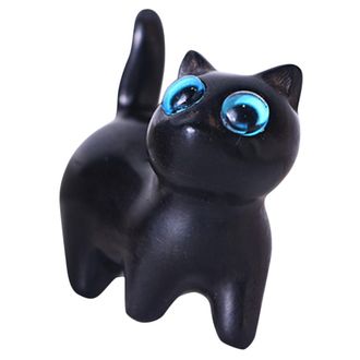 Pretyzoom Holzkatzenfigur Dekorative Katze Statue Handgemacht Tischschmuck Holzornament Katzenskulptur Schreibtischdeko Antike Katzenstatue Katzenornamente Holz