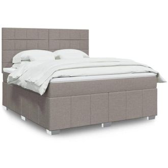 vidaXL Boxspringbett mit Matratze Taupe 180x200 cm Stoff Vidaxl