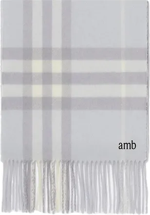 Burberry Check Cashmere Scarf - Gray