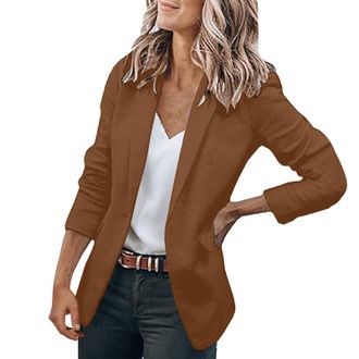 Generic Damen Blazer Sportlich Elegant, Jackett Casual Fr&uuml;hling Sweatblazer, Bequem Ausgefallene Blaser Jacke Kurzblazer Damen Festlich Regular Fit Open Front