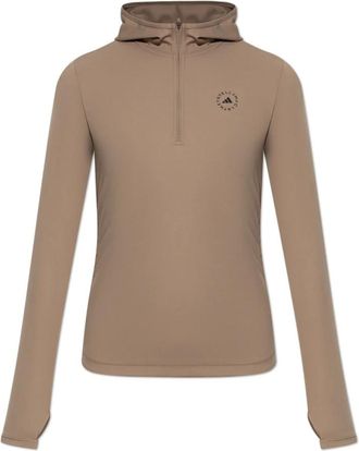 adidas by Stella McCartney Femme, Sport, Beige, Taille: 40 FR Studio Ruched Long Sleeve Top
