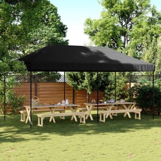 vidaXL Vidaxl - Tente de r&eacute;ception pliable escamotable noir 580x292x315 cm