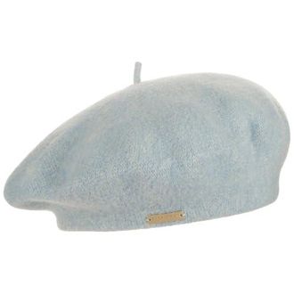 Seeberger Beret Woolmark pour Femme Beret Basque d&acute;Hiver (Taille Unique - Bleu Clair)
