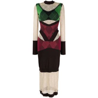 Marine Serre Luxuri&ouml;ses langes Wollkleid - - Dresses - Damen - Gr&uuml;n - S