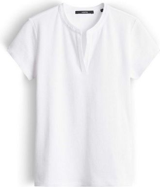 someday Kurzarmshirt Kleoh detail mit V-Ausschnitt Stehkragen, schmale Silhouette f&uuml;r cleanen Look