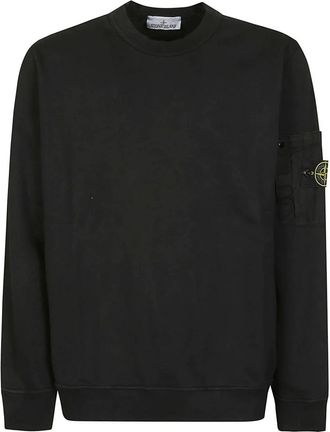Stone Island Homme, Sweatshirts et sweats &agrave; capuche, Noir, Taille: XL Logo SweaT-shirt