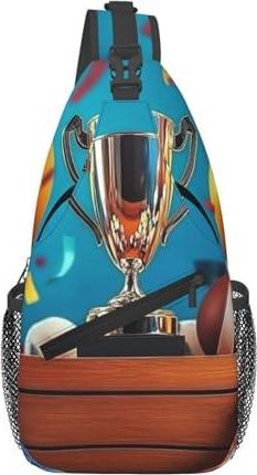 Generic Sac &agrave; bandouli&egrave;re de football, de football et de troph&eacute;es, sac &agrave; bandouli&egrave;re de voyage, sac &agrave; dos &agrave; bandouli&egrave;re pour homme, sac &agrave; dos de randonn&eacute;e