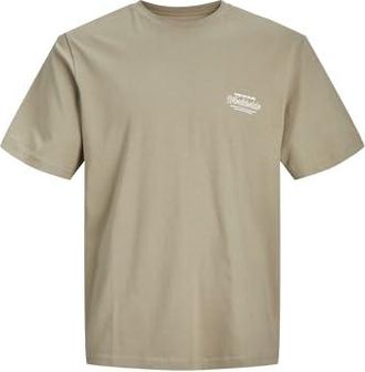 Jack & Jones Jorsequoia Back Tee SS Crew Neck T-Shirt, Paille Italienne, M Homme