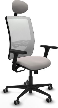 Piqueras y Crespo Wei&szlig;er Computerstuhl Zulema mit 3D-Armlehnen, h&ouml;henverstellbarer Lendenwirbelst&uuml;tze und festem Kopfteil, ausgestattet mit Sincro 3 Positionen und Schn