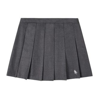 Sporty & Rich SRC Wool School Skirt - - Skirts - Damen - Grau - M