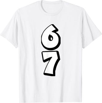 BDAZ 67 Meme Graffiti Schwarz Wei&szlig; Schriftzug T-Shirt