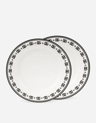 Dolce & Gabbana 2er-set Flache Teller Aus Porzellan - Flache Teller Mehrfarbig Onesize