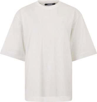 Jacquemus Femme, Tops, Blanc, Taille: 40 FR T-Shirt Basique &agrave; Manches Courtes
